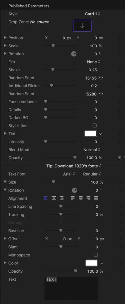 Old Movie Card – Luca Visual FX