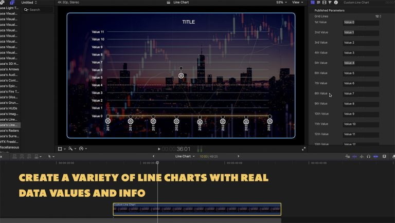 Line Chart infographics for Final Cut Pro – Luca Visual FX